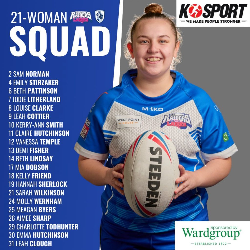 Ladies 21 player squad for play off clash named | Barrow Raiders