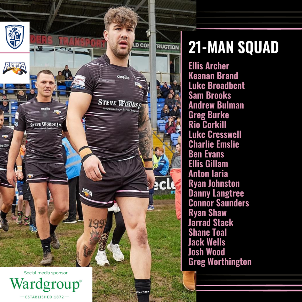 Raiders squad to wrestle the Rovers | Barrow Raiders